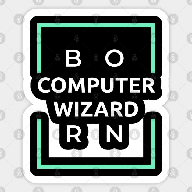 Born Computer Wizard - Programming Clothes - Sticker | TeePublic